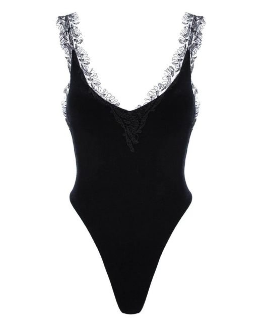 MANURI Isabelle Lace Bodysuit in Black | Lyst UK