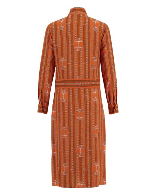 Gucci Graphic-Print Midi Dress in Orange | Lyst