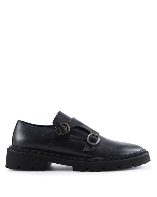 Notabene Calf Leather Buckle Brogues in Black | Lyst