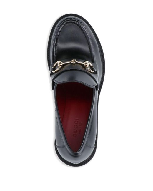 Gucci 100Mm Horsebit Platform Loafers in Black | Lyst