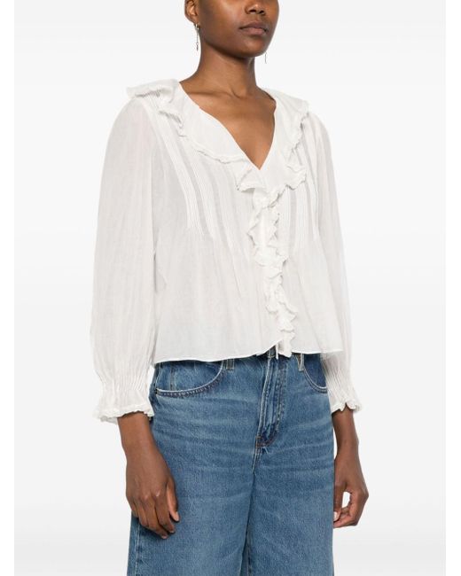 Doen Hardy Blouse in White | Lyst