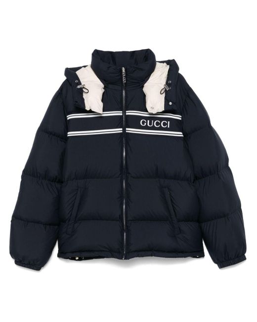 Gucci Puffer Jacket in Blue for Men | Lyst