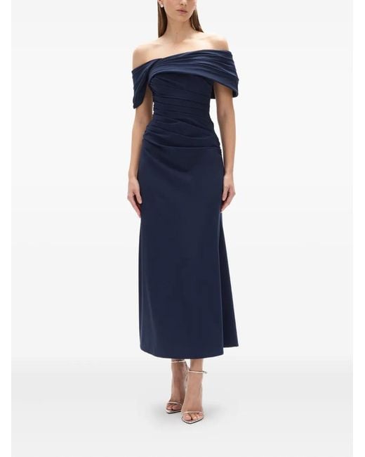 Rachel Gilbert Gale Off-Shoulder Dress in Blue | Lyst
