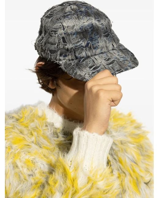 DIESEL C-Pied Distressed Cap in Blue for Men | Lyst UK