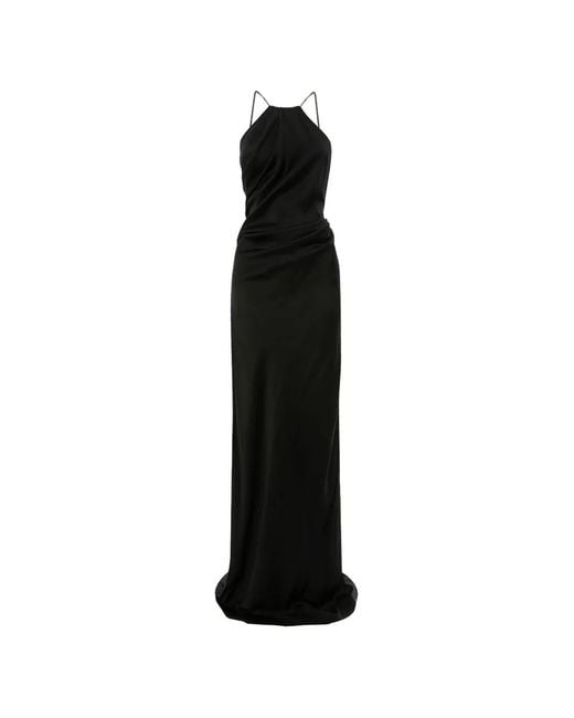 Victoria Beckham Chain Halter Gown in Black | Lyst UK