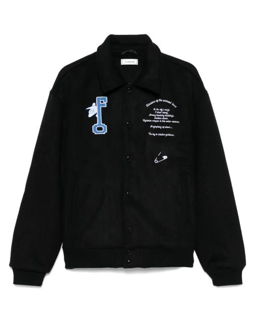 flâneur Varsity Jacket in Black for Men | Lyst