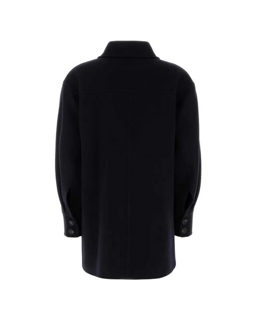 Aftercoat Buttoned Coat in Blue | Lyst