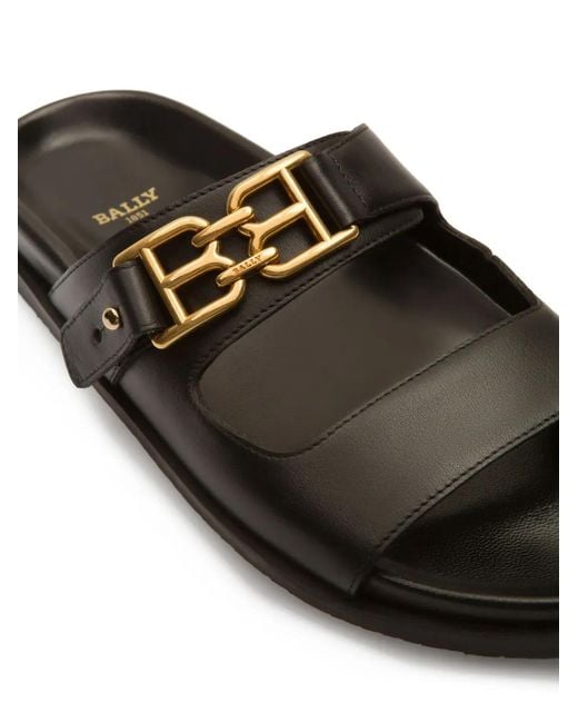 Bally Emma Leather Sandals in Black | Lyst UK