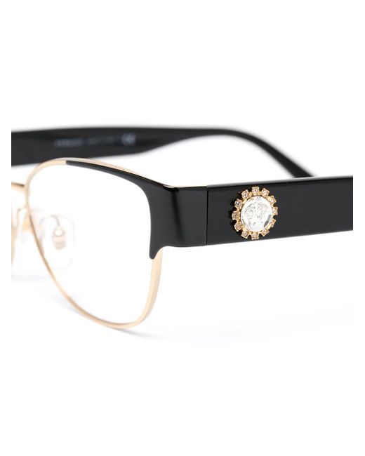 Versace Oval-Frame Glasses in Black | Lyst