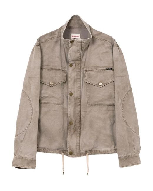KAMIYA Flap-Pocket Denim Jacket in Brown for Men | Lyst UK