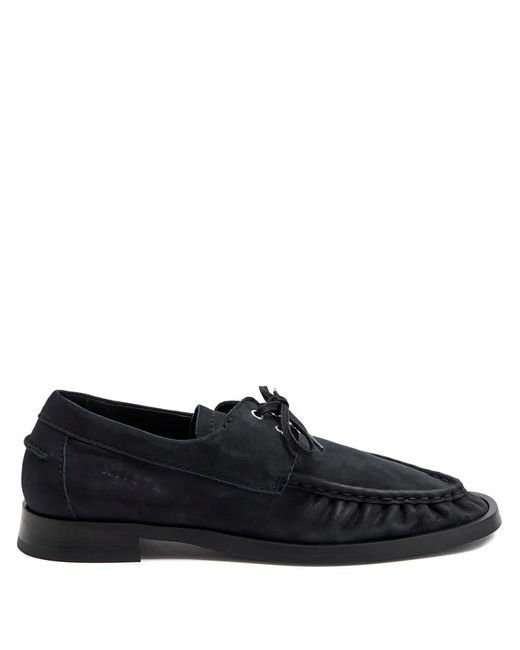 Miista Suede Tie Loafer in Black | Lyst UK