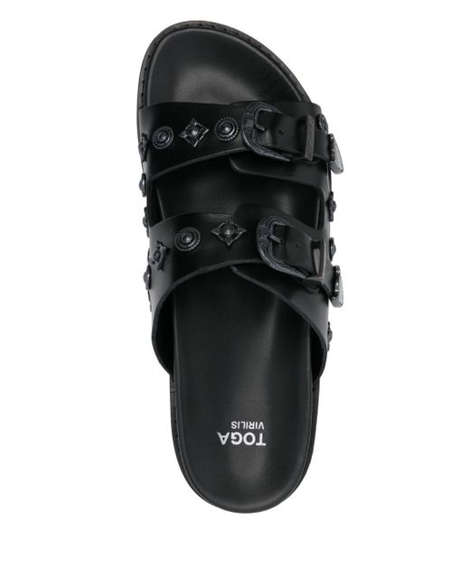 Toga Virilis Leather Slides in Black for Men | Lyst