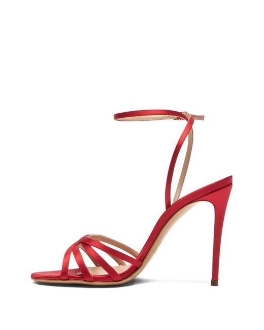 Casadei Julia Satin Sandals in Red | Lyst UK