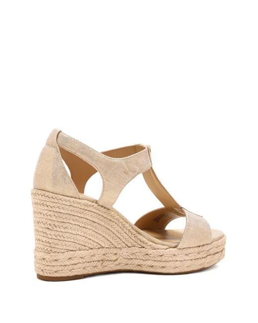 Michael Kors 100Mm Berkley Zip-Front T-Bar Espadrilles in Natural | Lyst