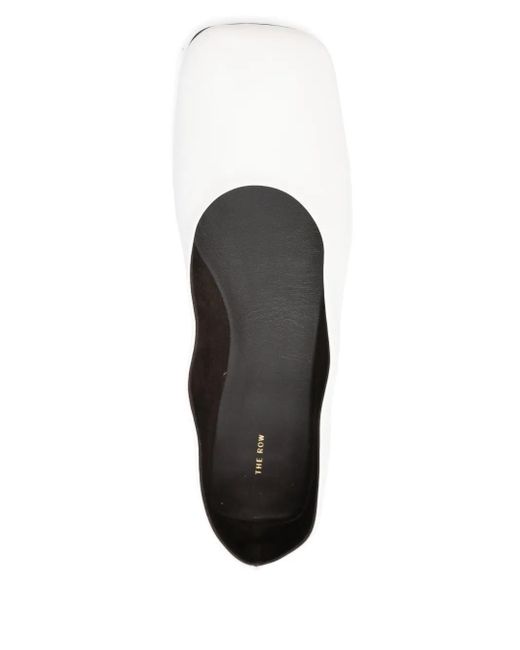 The Row Teo Ballet Flats in White | Lyst