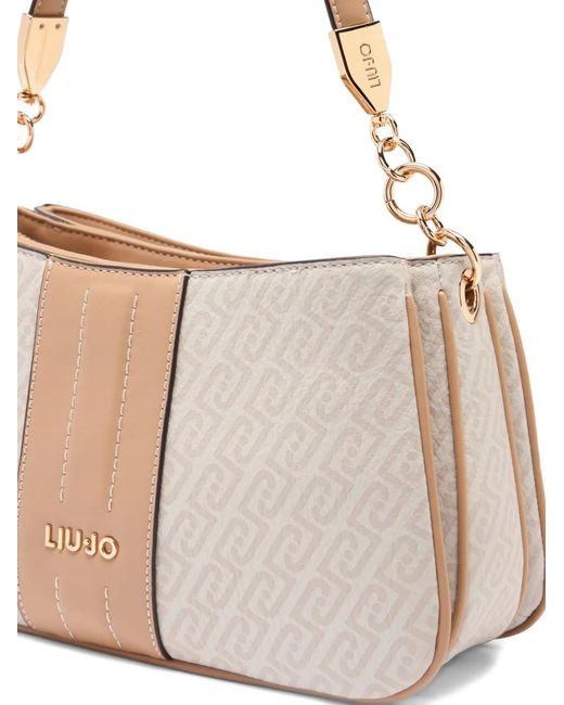 Liu Jo Monogram Small Shoulder Bag in Natural | Lyst UK
