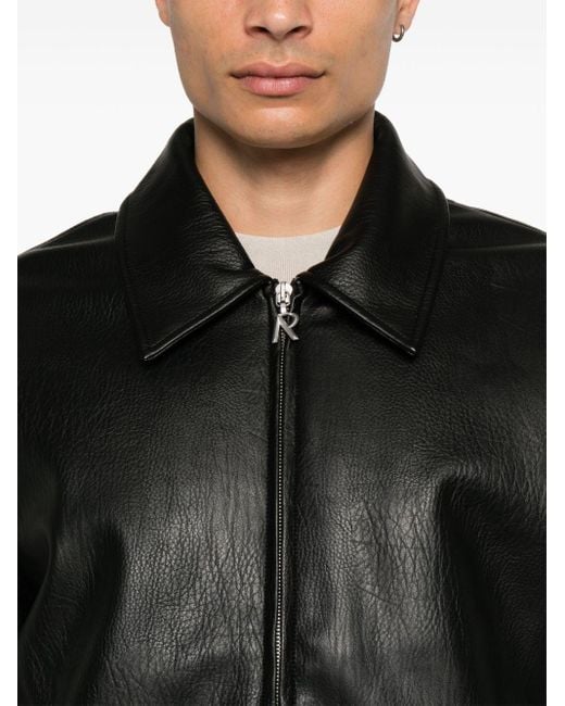 Represent Faux Leather Bomber Jacket in Black for Men | Lyst