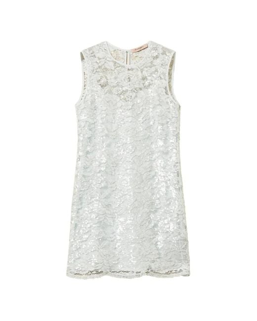 Twinset Sequin-Embellished Mini Dress in White | Lyst