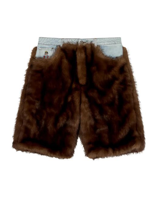 Kidsuper Faux-Fur Shorts in Brown for Men | Lyst UK