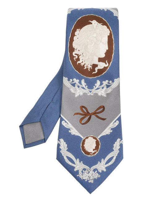 Versace Cameo Tie in Blue for Men | Lyst