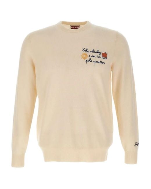 Mc2 Saint Barth Heron Sole Pole Position Crew-Neck Sweater in White for ...