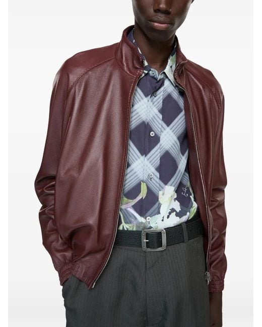 Acne Studios Full-Zip Leather Jacket in Brown for Men | Lyst UK