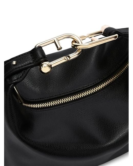 Furla Tonie Textured Shoulder Bag in Black | Lyst UK