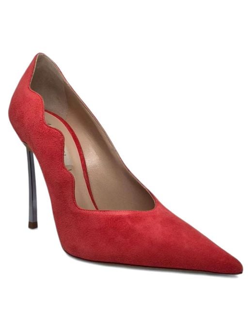 Casadei Scalloped Stiletto Pumps in Red | Lyst UK