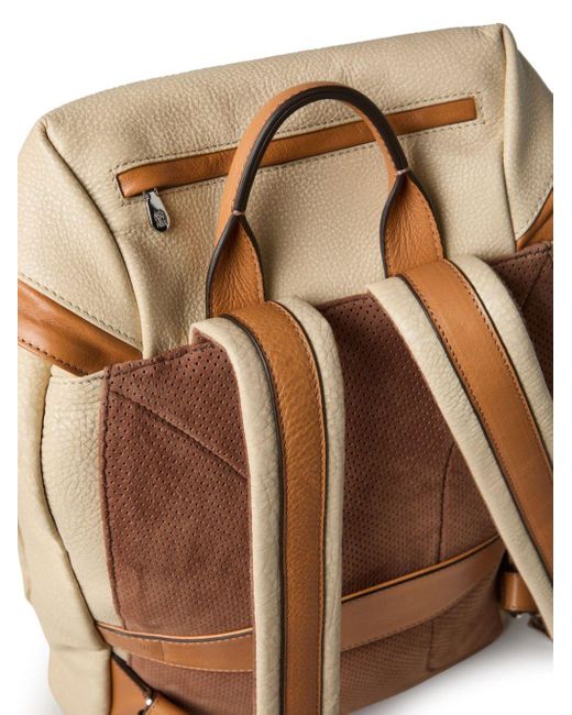 Brunello Cucinelli Vachetta Backpack in Natural for Men | Lyst