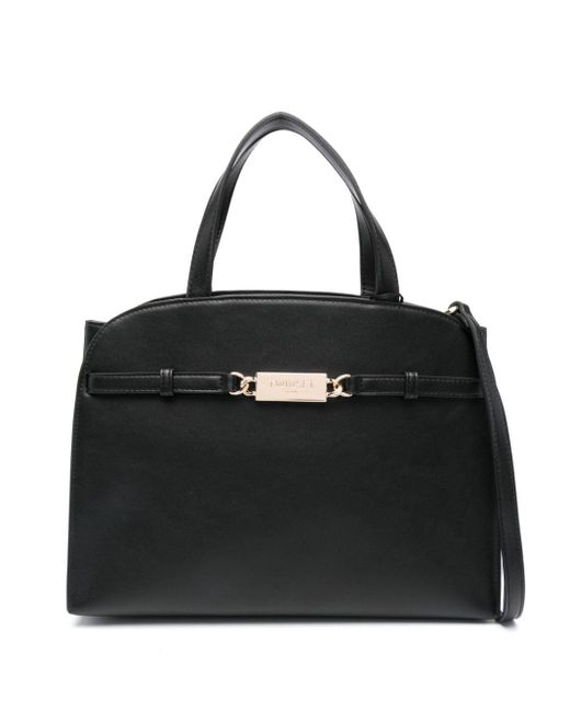 Twin Set Logo-Plaque Tote Bag in Black | Lyst