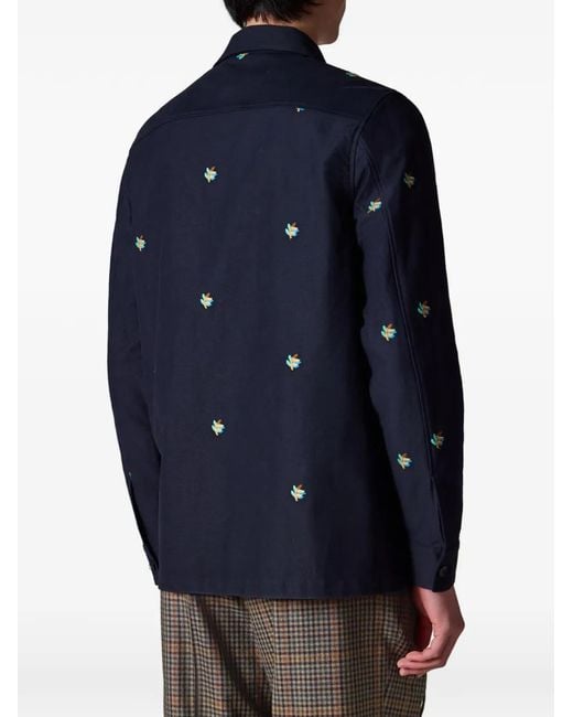 Paul Smith Embroidered Pocket Jacket in Blue for Men | Lyst UK