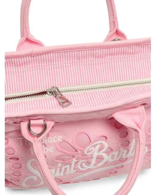 MC2 Saint Barth Colette Ruffled Sangallo Handbag in Pink | Lyst UK