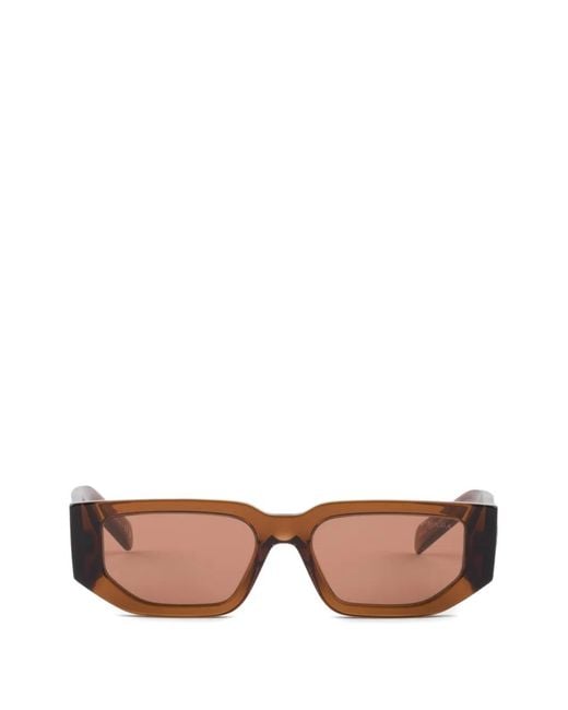 Prada Rectangle-Frame Logo Sunglasses in Pink for Men | Lyst UK