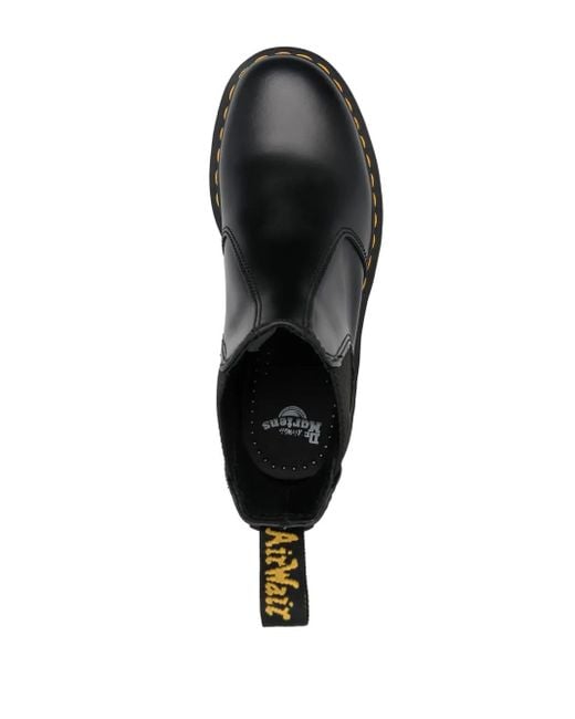 Dr. Martens Leather Round-Toe Boots in Black | Lyst UK