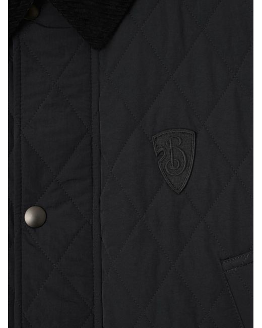 Burberry Logo-Embroidered Padded Jacket in Black for Men | Lyst