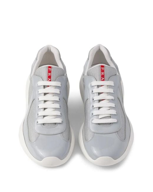 Prada America's Cup Chunky-Sole Lace-Up Sneakers in White for Men | Lyst