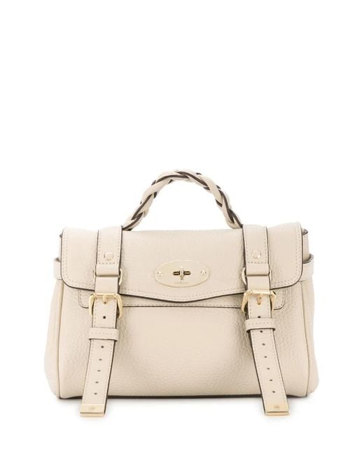 Mulberry Mini Alexa Heavy Ivory Colored Leather Handbag | Lyst UK