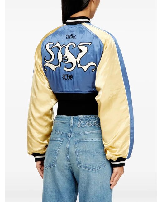 DIESEL G-Ospel-Cp Appliqué Bomber Jacket in Blue | Lyst UK