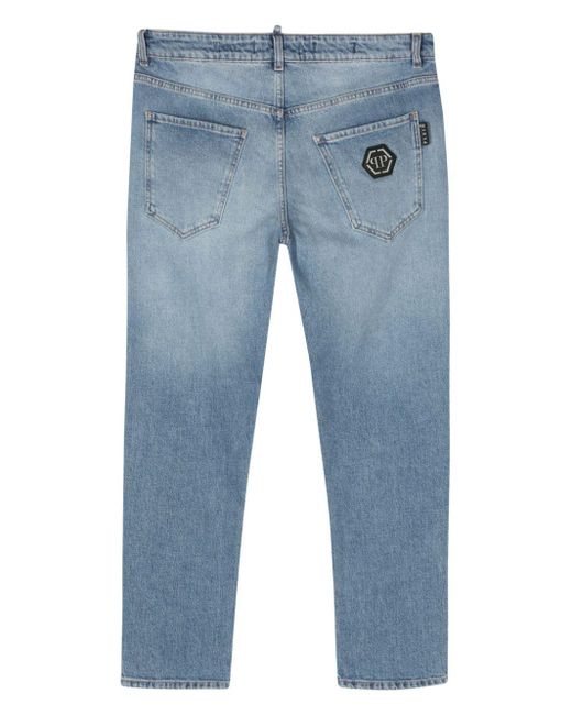 Philipp Plein Detroit Fit Mid-Rise Straight-Leg Jeans in Blue for Men ...