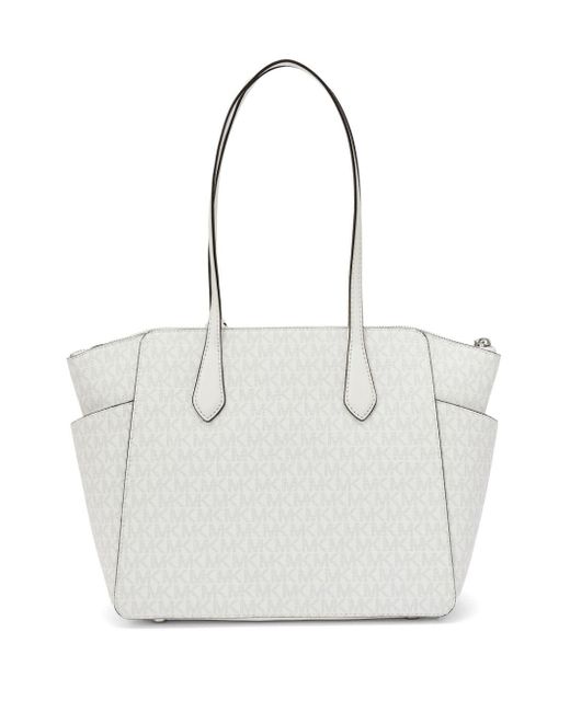 Michael Kors Large Marilyn Tote Bag in White | Lyst