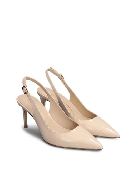 Stuart Weitzman 75Mm Stuart Power Pumps in Natural | Lyst