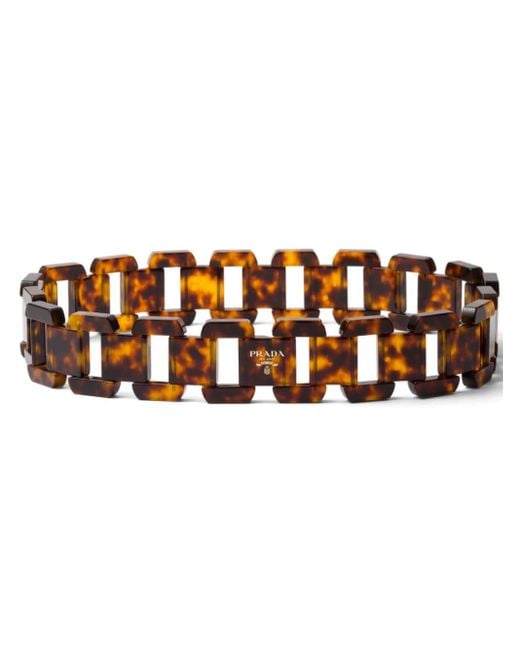 Prada Tortoiseshell-effect Chain-design Belt in Brown | Lyst UK