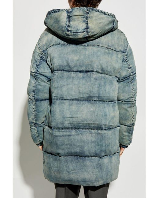 DIESEL Denim Padded Coat in Blue for Men | Lyst