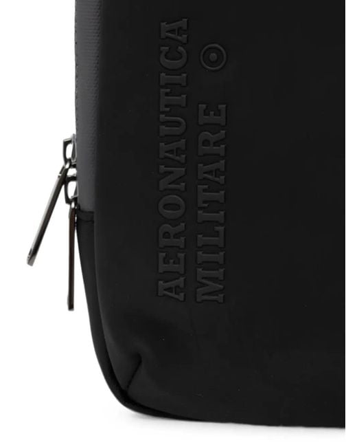 Aeronautica Militare Helix Logo-Detail Messenger Bag in Black for Men ...