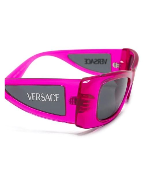 Versace Logo-Engraved Sunglasses in Pink | Lyst