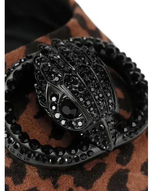 Kurt Geiger Animal-Print Embellished Ballet Flats in White | Lyst UK