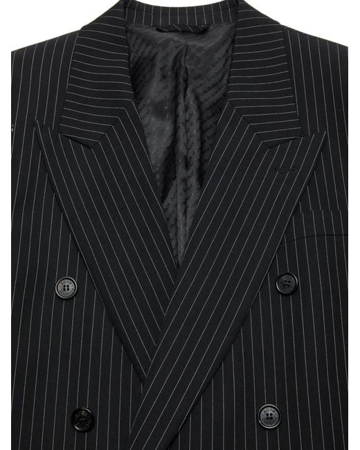 Acne Studios Pinstripe Double-Breasted Jacket in Blue for Men | Lyst UK
