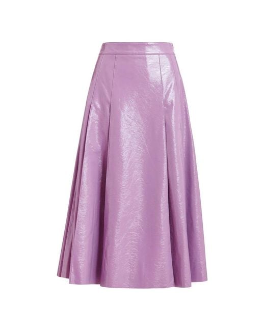 Essentiel Antwerp Inverted-Pleat A-Line Midi Skirt in Purple | Lyst UK