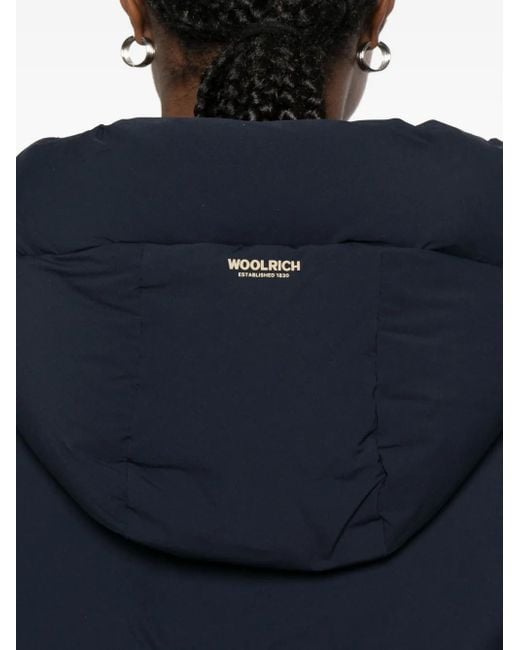 Woolrich Hooded Zip-Up Puffer Jacket in Blue | Lyst UK