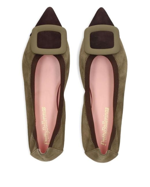Pretty Ballerinas Ella Pointed-Toe Balle Flats in Brown | Lyst